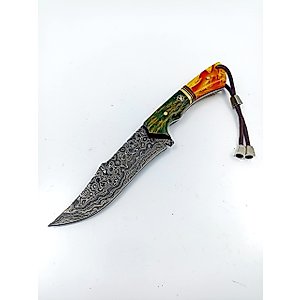 göcen Full Tang Blade Damascus Hunting Knife, Survival Knife, Tactical Fixed Blade, Camping Knife, Knives Men, Bushcraft Knife, Collectors Knife