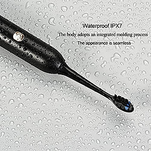 COOSKIN Sonic Electric Toothbrush Rechargeable 5 Modes with Build in 2 Mins Timer, 2 Soft Bristles Brush Heads, Clean Whitening 4 Hours Charge for 60 Days Use (Black)