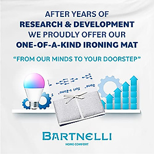 Bartnelli Premium Ironing Mat, Made in Europe Pad with Patent Technology | Iron Board Replacement for Small Tabletop, Counter, Washer, Dryer, Patent Park & Turbo Zone, with Non-Slip Bottom Rubber