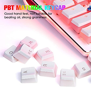 LexonElec Pudding Keycaps,Double Shot PBT Keycap Set with Translucent Layer for DIY RGB LED Backlit Gaming Mechanical Keyboards,Full 108 Key Set,OEM Profile,US Layout(White)