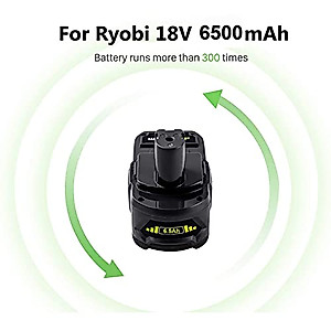 CEENR 2 Pack 6500mAh P108 P102 Battery Replacement for Ryobi 18V Battery Lithium ion ONE+ P108 P105 P102 P103 P107 P109 P104 Compatible with Ryobi Plus one 18 Volt Cordless Power Tool Blower Fan 6.5Ah