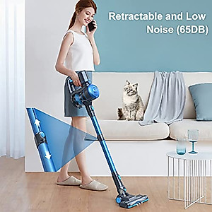 Lubluelu Cordless Vacuum Cleaner,6 in 1 Lightweight Stick Vacuum Cleane with 40 min Long Runtime Detachable Battery,Powerful Stick Vacuum for Hard Floor Low-Pile Carpet Car Pet Hair