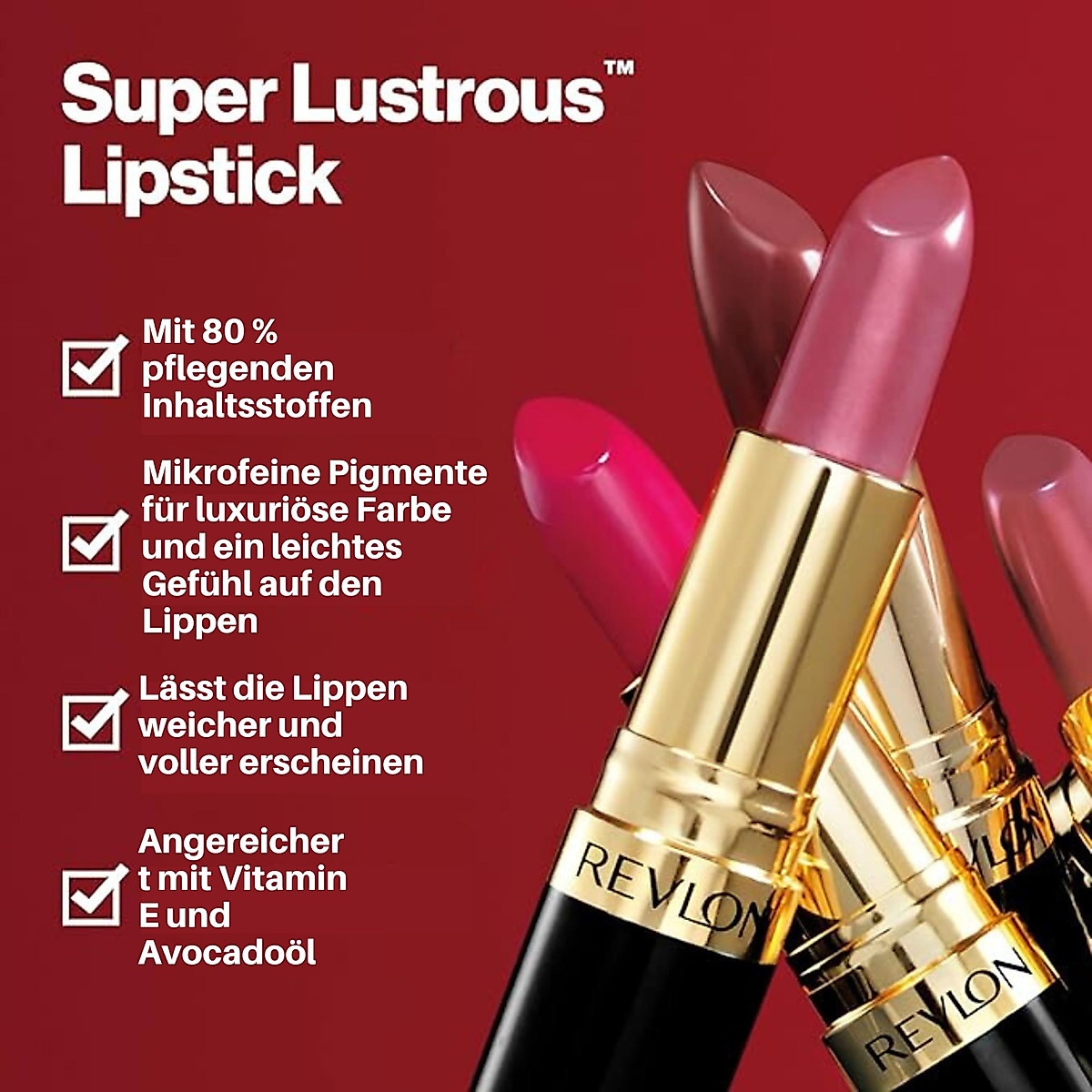 REVLON Lipstick, Super Lustrous Lipstick, Creamy Formula For Soft, Fuller-Looking Lips, Moisturized Feel in Pinks, Sky Line Pink (025) 0.15 oz