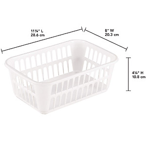 STERILITE Medium Plastic Basket, White, 1-Pack