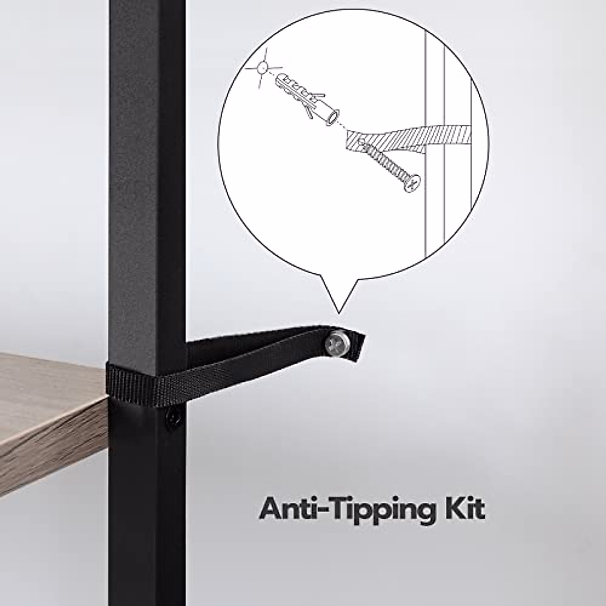 HOOBRO Freestanding Wine Rack, 16-Bottle Wine Storage Rack with Tabletop and Glass Holder, 6-Tier Bar Rack, for Kitchen, Bar, Dining Room, Greige and Black BG04JJ01