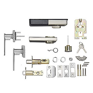 Amazon Basics Grade 3 Electronic Touchscreen Deadbolt Door Lock with Passage Lever - Satin Nickel