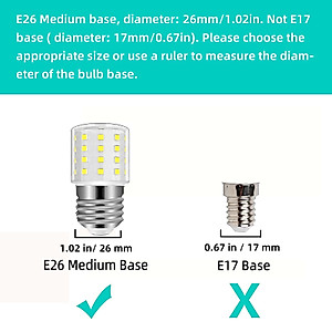 hekmazon Led Refrigerator KEI D34L Light Bulb AC 100-265V 3.5W 40W Halogen Equivalent E26 Medium Base Daylight White 6100K 500Lm Pack of 1