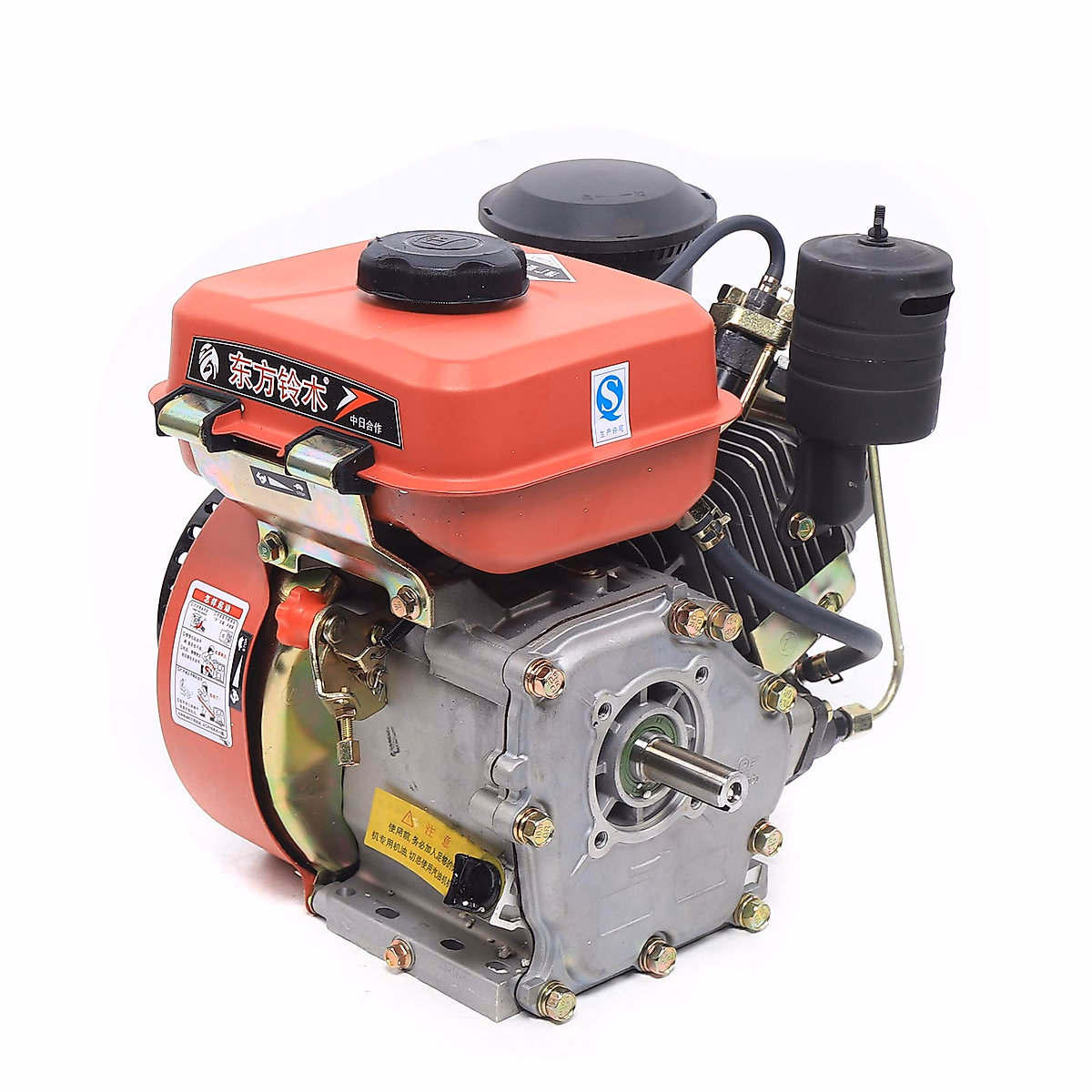 196CC 2.2KW 4 Stroke 6HP Diesel Engine, Manual Start Single Cylinder Engine, Aluminum Air-Cooled 1 Cylinder Diesel Engine for Irrigation and Drainage Machines Generator Sets