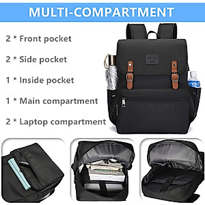 HFSX Backpack Bookbags Laptop Backpack for Women Men Vintage Backpack College Backpack Travel Bookbag Laptop Bookbags with USB Charging Port Gray Backpacks Fits 15.6 inch Notebook