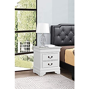 Glory Furniture Louis Phillipe , White Nightstand, 24" H X 22" W X 16" D