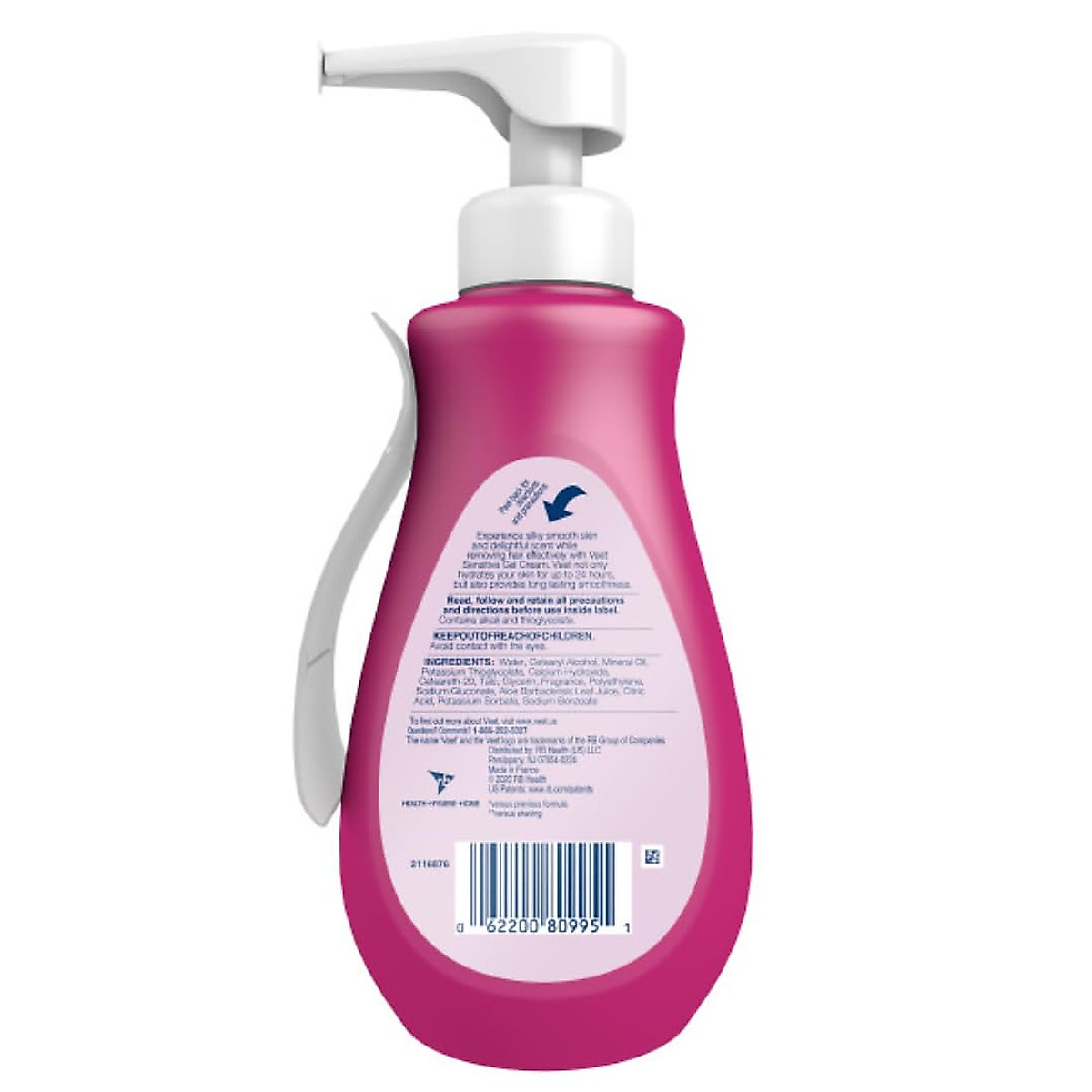 Veet Gel Hair Remover Cream, Sensitive Formula, 13.5 oz (Pack of 3)