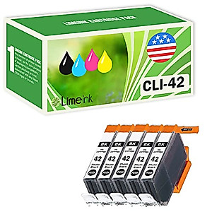 Limeink 5 Black Compatible High Yield Ink Cartridges Replacement for CLI-42 for Canon PIXMA PRO-100 100 100S CLI 42 Pro100