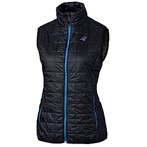Cutter & Buck Women's Navy Carolina Panthers Rainier Primaloft Eco Full-Zip Puffer Vest