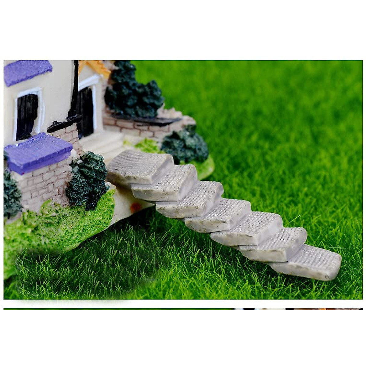 TOSSPER 2pcs Miniature Resin Bridge Stair Ladder Garden Fairy Ornament for Flower Pot Plant Home Bonsai Craft Decor