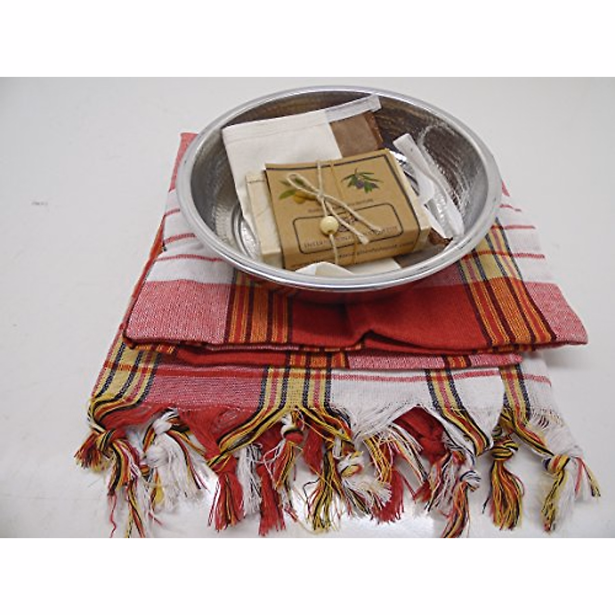 IGD Turkish Bath and Hamam Set Peshtamal Pestamal (Red)