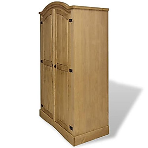 vidaXL Wardrobe Mexican Pine Corona Range w/ 2 Doors Organizer Closet Cabinet