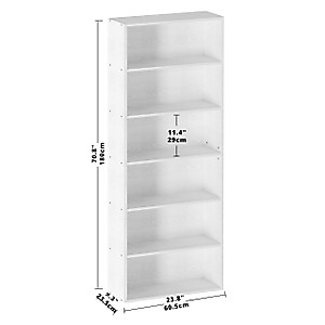 IRONCK Bookshelves and Bookcases Floor Standing 6 Tiers Display Storage Shelves 70 in Tall Bookcase Home Decor Furniture for Home Office, Living Room, Bed Room