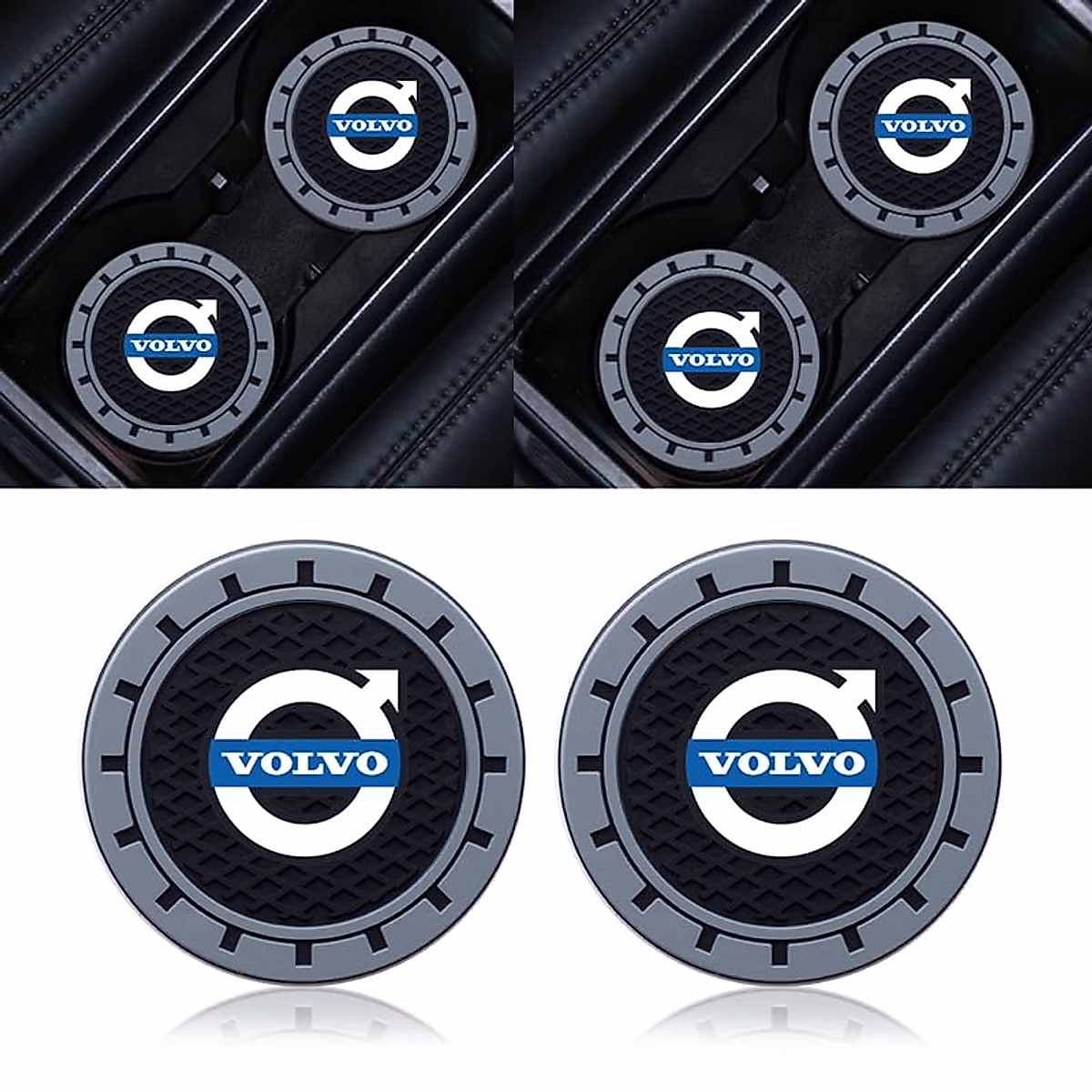 2PCS Car Cup Holder Coasters for Volvo XC40 XC60 XC90 V90 V60 S90 S60 2016-2020 2021 2022,Non-Slip Car Coasters for Cup Holder,Silicon Car Cup Mat Car Cup Holder Insert,2.75'' Car Cup Mat for Car