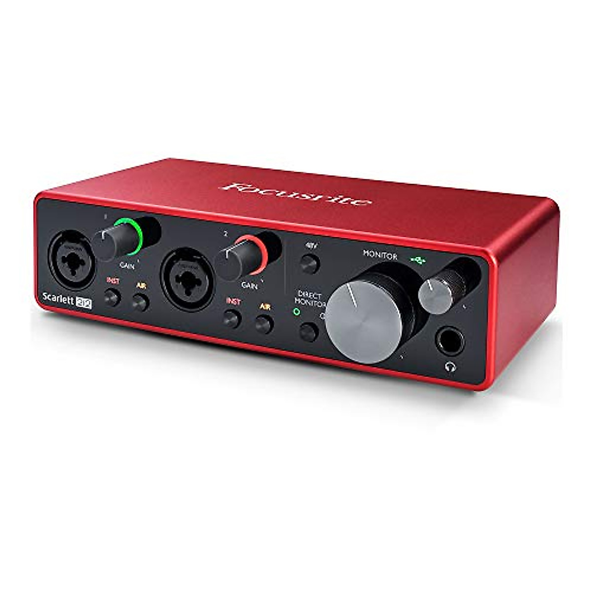 Focusrite Scarlett 2i2 USB Audio Interface (3rd Gen) with Mic Stand, Pop Filter & XLR-XLR Cable Bundle