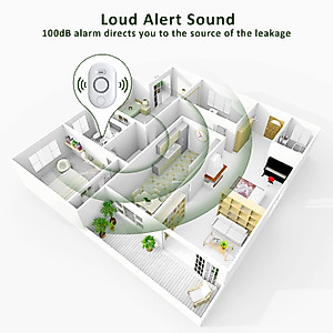 Water Leak Detector Sensor Alarm: Home Water Flooding Monitor Smart Sink Overflow Monitoring Adjustable Wet Moisture Alert Pipe Leakage Drip Detection Warning for Basement Floor