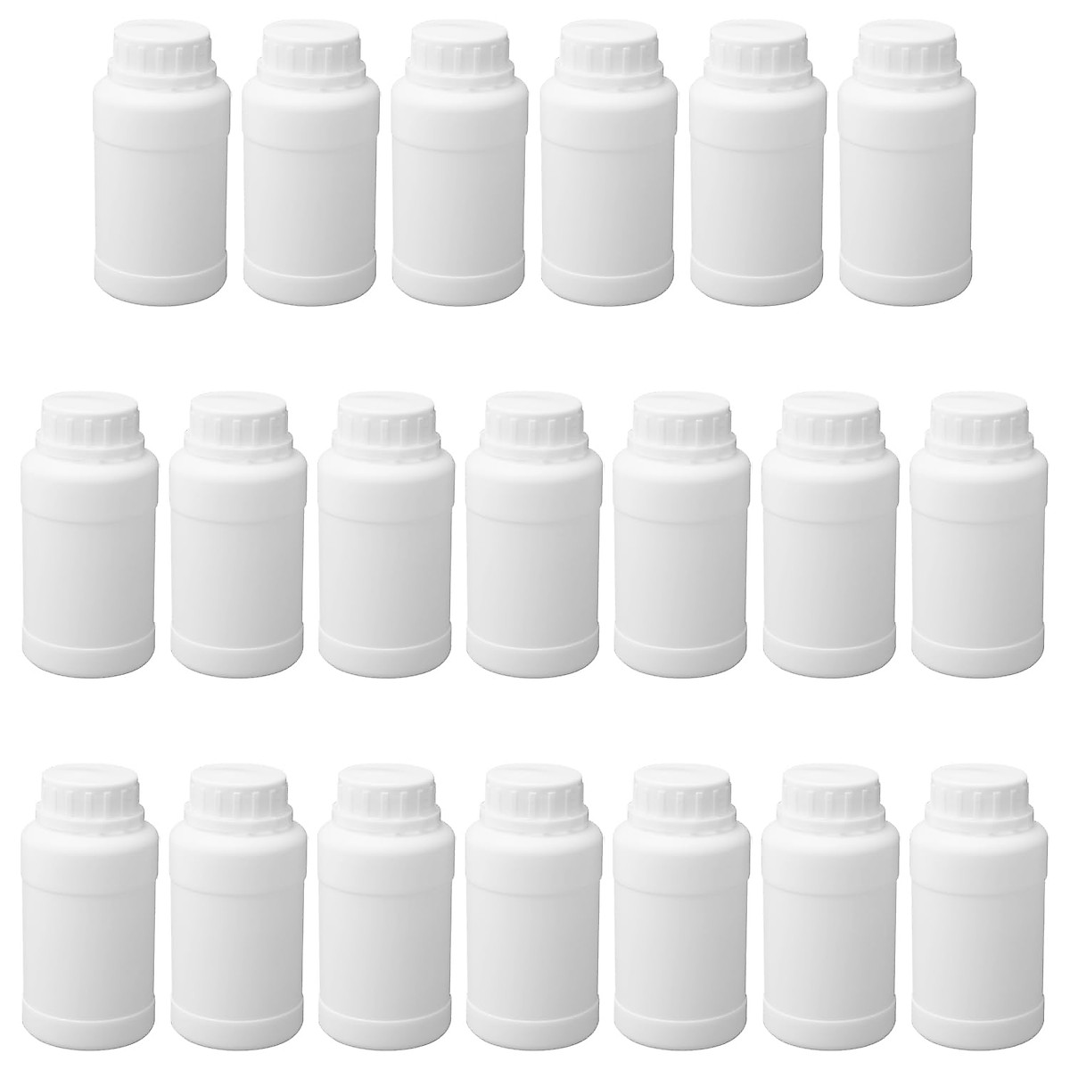 Bettomshin 20Pcs 250ml PE Plastic(Food Grade) Bottles, Wide Mouth Lab Reagent Bottle, Liquid/Solid Sample Seal Sample Storage Container Chemical Bottle White