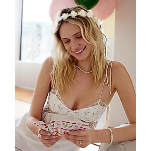 xo, Fetti Bachelorette Party Flower Hair Crown Veil - Iridescent | Boho Bach Party Accessory, Bride To Be Floral Headband Decorations, White Headpiece Bridal Shower Gift, Engagement