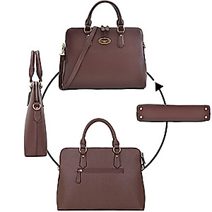 Dasein Women Vintage Plain Fashion Handbag Slim Shoulder Bag Tote Satchel Purse Handbags for Women Work Bag (Pewter)