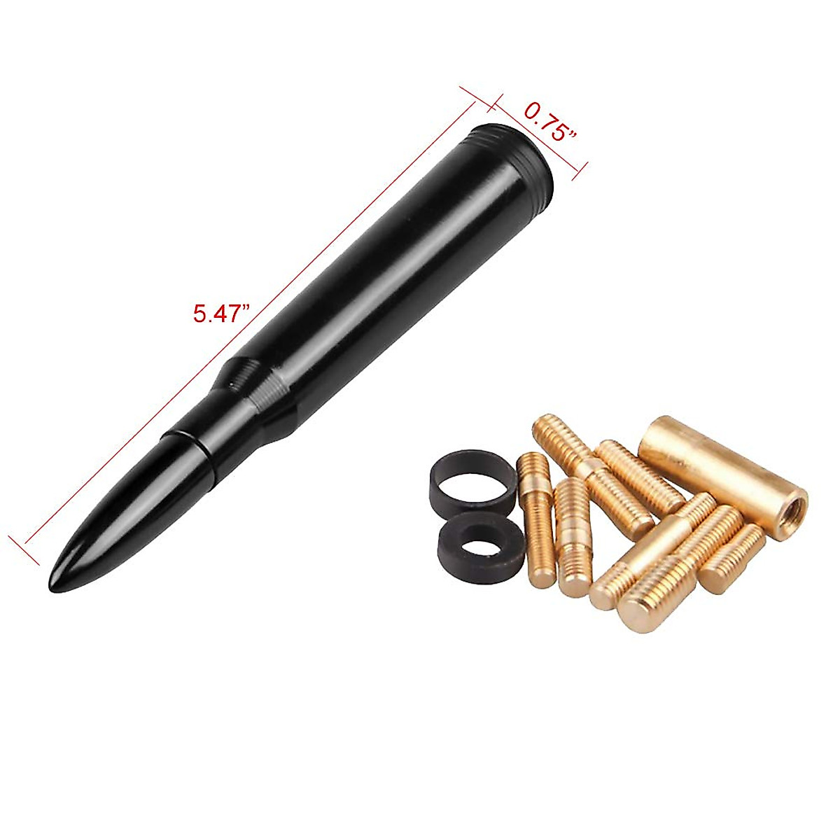 Samman Bullet Antenna Mast Vehicle Antenna Replacement Truck Car Radio Antenna Compatible with Ford F150 Series F250 F350 Super Duty Raptor Dodge RAM 1500 Classic 2500 3500 Black