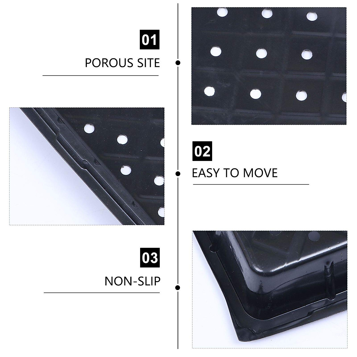 Cabilock 5Pcs Tray Plant Starter Tray Plastic Plants Garden Propagator Tray Plastic Propagation Tray Plastic Growing Tray Plastic Pallet Plastic Germination Tray Dome Sprout Plate