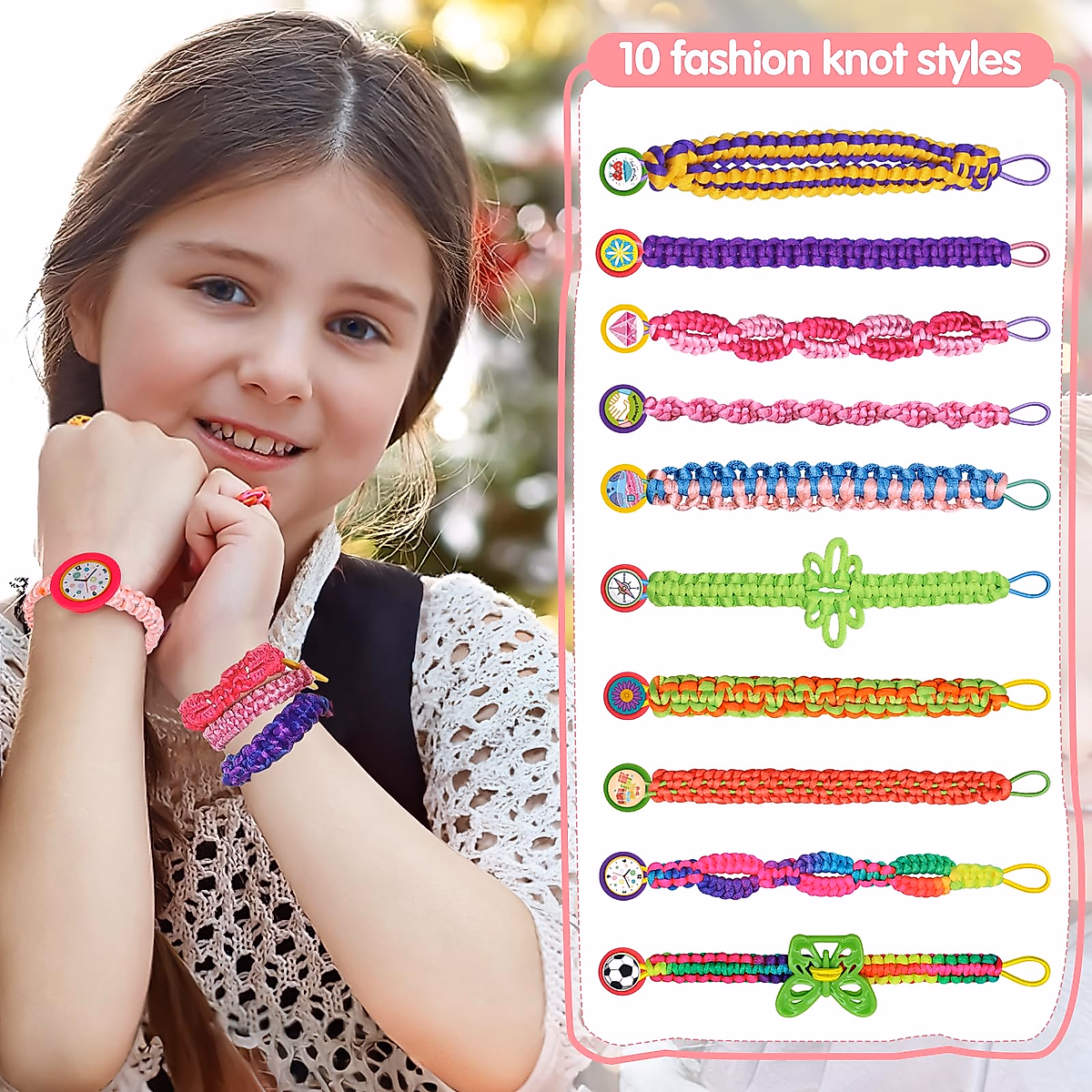 Friendship Bracelet Making Kit, Gift for 7 8 9 10 11 12 Year Old Girls, Crafts for Kids Ages 8-12, Friendship Bracelets Kits for Girl Toys Age 7-8 Years Old, Birthday Presents Ideal for Teen Girls