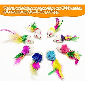 YUSHOO 43PCS Cat Toys, Interactive Cat Kitten Toys for Indoor Automatic Cat Toys Cat Feather Teaser Wand Toys Include Cat Springs, Mice, Balls and Bells Toys, Cat Wand Toys for Cat Kitten