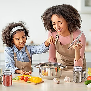 24 Pieces Glass Salt and Pepper Shakers Clear Mason Jar Mini Salt Shakers for Kitchen with Metal Lid and Handles for Kitchen Table Drinkware Home Accessories, 4 oz