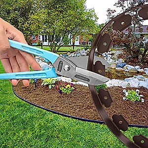 MTB Landscape Edging 40ft Length No Digging Garden Edging Kit Include 36 Spikes, Premium Yard Edging Fence with One Spike per Feet, Brown