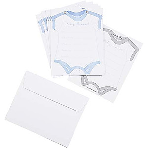 Simplicity Blue Boy Baby Shower Invitations with Envelopes, 12pc, 5.5''W x 7''L (5073052001)