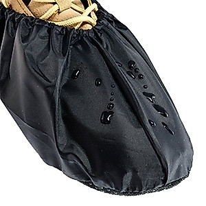 LINKEASE Reusable Boot & Shoe Covers Water Resistant Non Skid and Washable for Real Estate Contractors to Keep Floors Carpets Footwear and Rooms Clean - 2 Pairs (Large, Black)