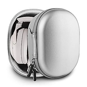 Geekria PRO Headphones Case Compatible with Sony WH-1000XM3, WH-1000XM4, WH-H910N Case, Replacement Hard Shell Travel Carrying Bag with Cable Storage (Silver)