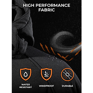 ORORO Women's Slim Fit Heated Jacket with Battery Pack and Detachable Hood (Black,L)