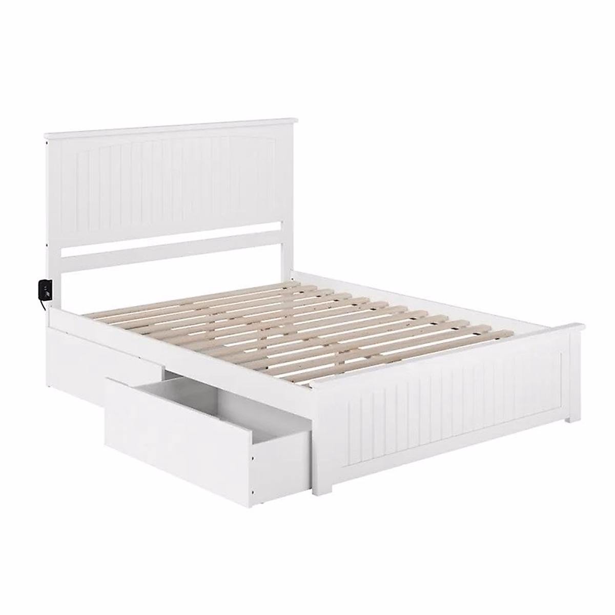 Leo & Lacey Urban Queen Storage Platform Bed in White