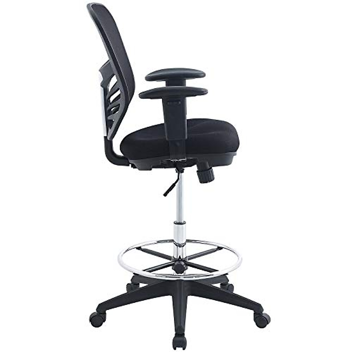 Modway Articulate Drafting Chair - Reception Desk Chair - Drafting Table Chair in Black
