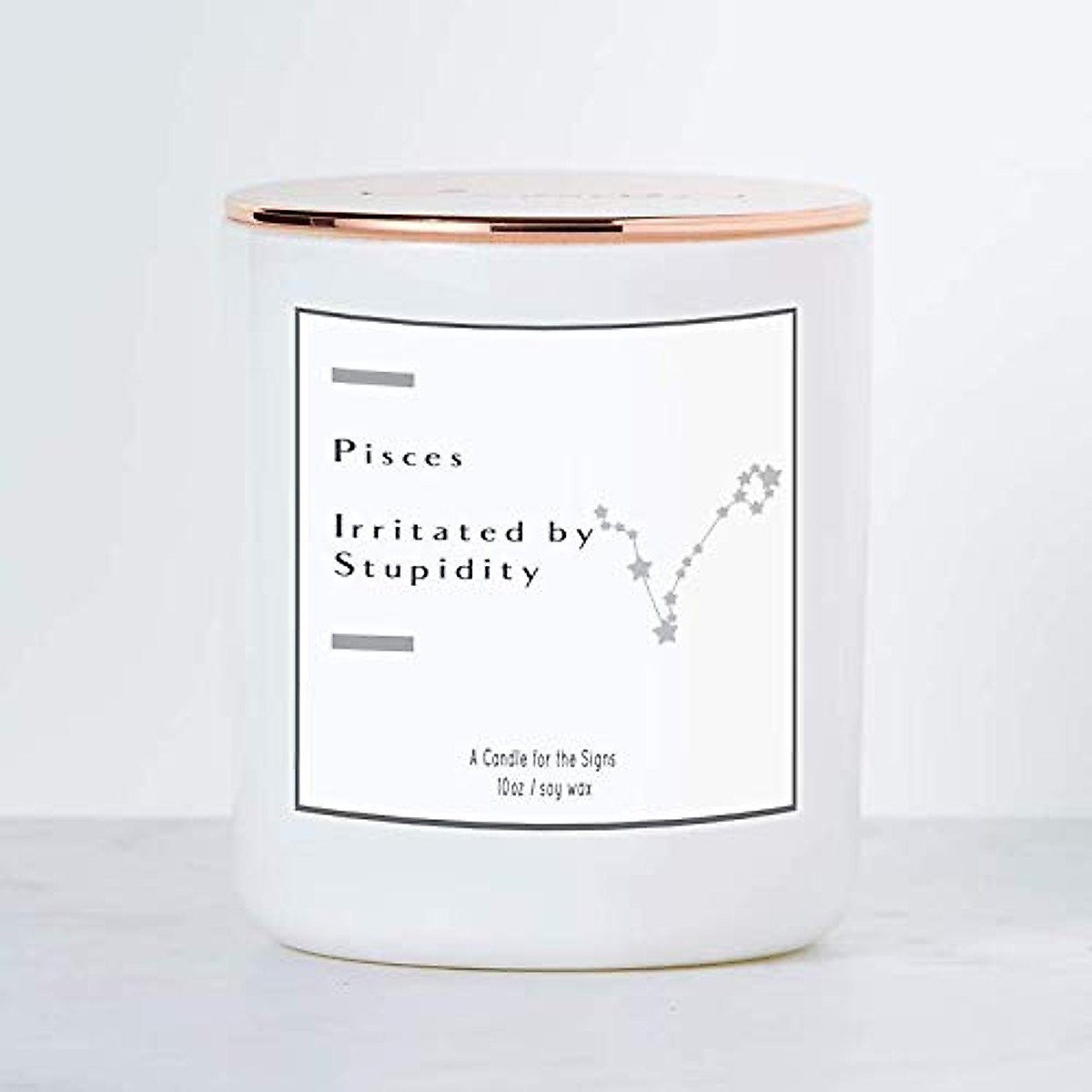 Pisces - Irritated by Stupidity - Luxe Scented Soy Candle.