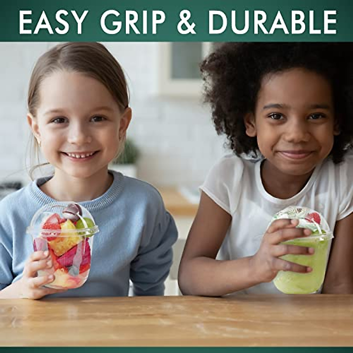 PartyMars [50 Set] 10oz Ice Cream Cups With Dome Lids - For Ice Cream Cups, Snack bowl, yogurt con granola and Take Away Food Container and Desserts