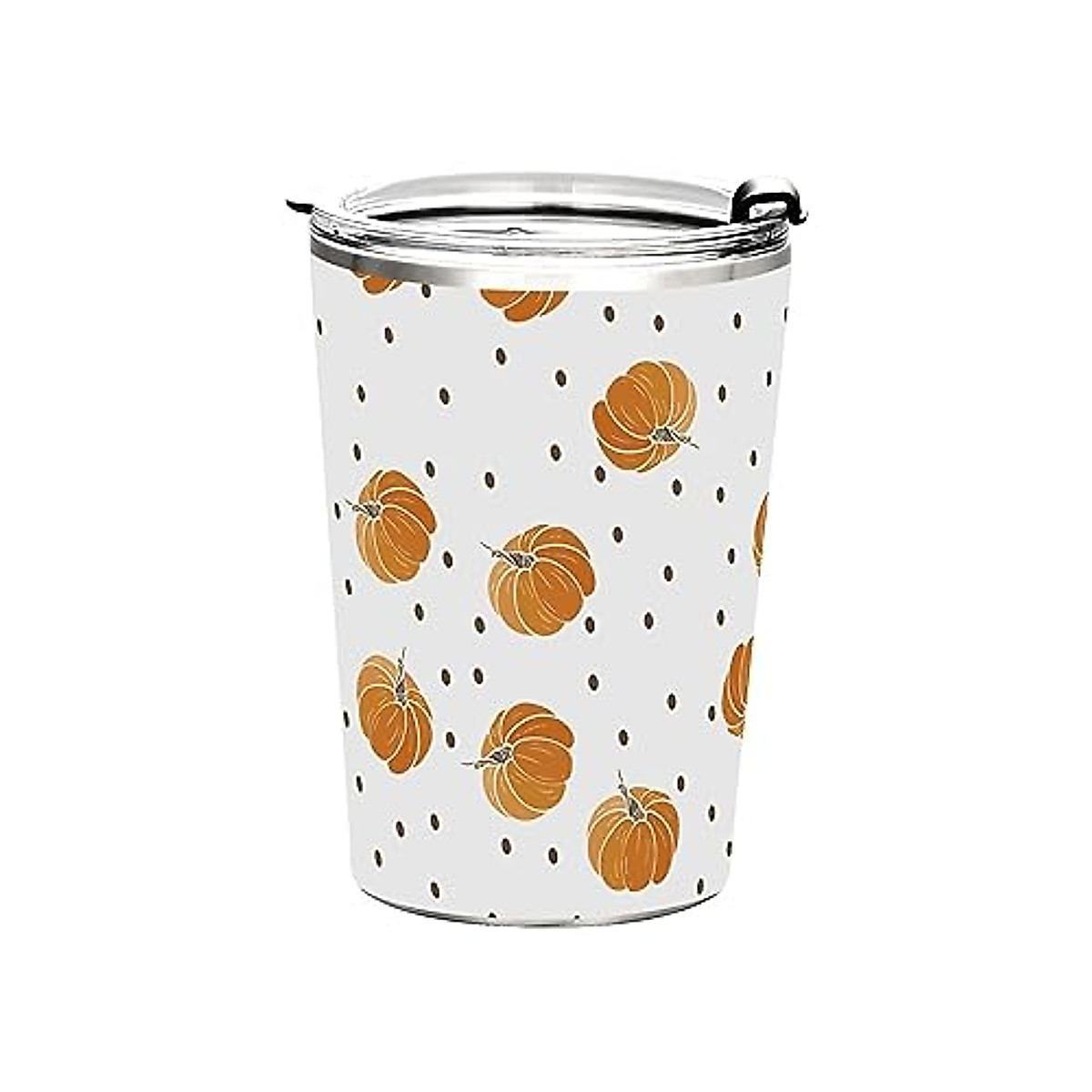 Jihqo Harvest Thanksgiving Pumpkins Tumbler with Lid and Straw, Insulated Stainless Steel Tumbler Cup, Double Walled Travel Coffee Mug Thermal Vacuum Cups for Hot & Cold Drinks 12oz