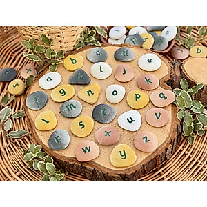 Yellow Door YD-10 Alphabet Pebbles - Lowercase, Kindergarten Grade to 3 Grade, 5" H, 3" L, 3" W