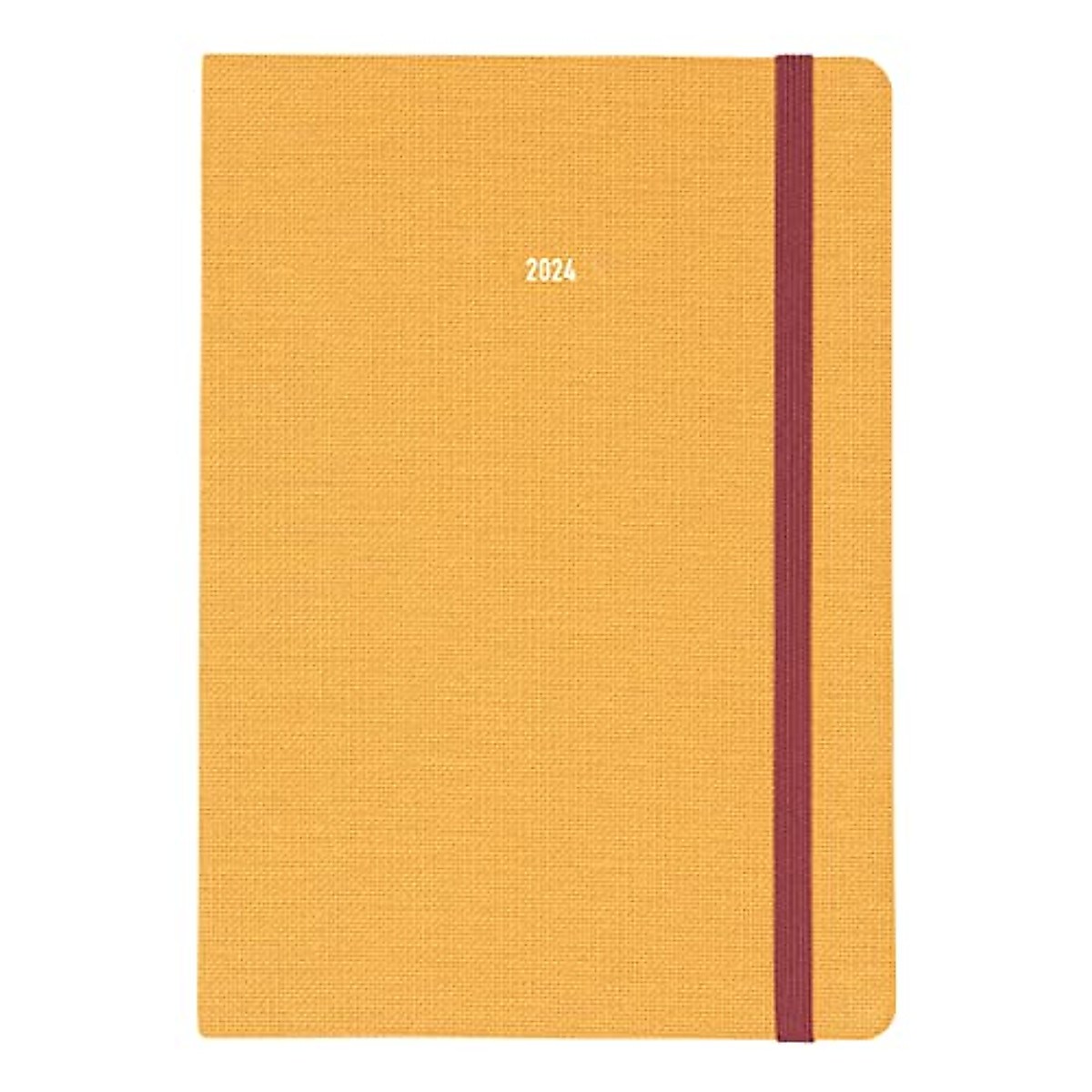 Letts of London Raw Weekly/Monthly Planner, 12 Months, January to December, 2024, Sewn Binding, A5 Size, 8.25" x 5.875", Multilingual, Mustard (C082309-24)