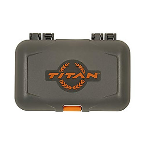 Allen Company Titan Broadhead Box & Caddy - Holds 6 Broadheads with Closed Width Up to 1-3/8" - Outdoor Storage for Bow, Compound Bow, Crossbow Accessories - Gray/Orange