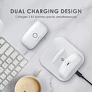 BOBOVR Twin Charger Station/Dock for B2 Battery Pack,Ultra-Thin Design, Magnetically Supply Power to 2 B2 Battery Packs at The Same Time