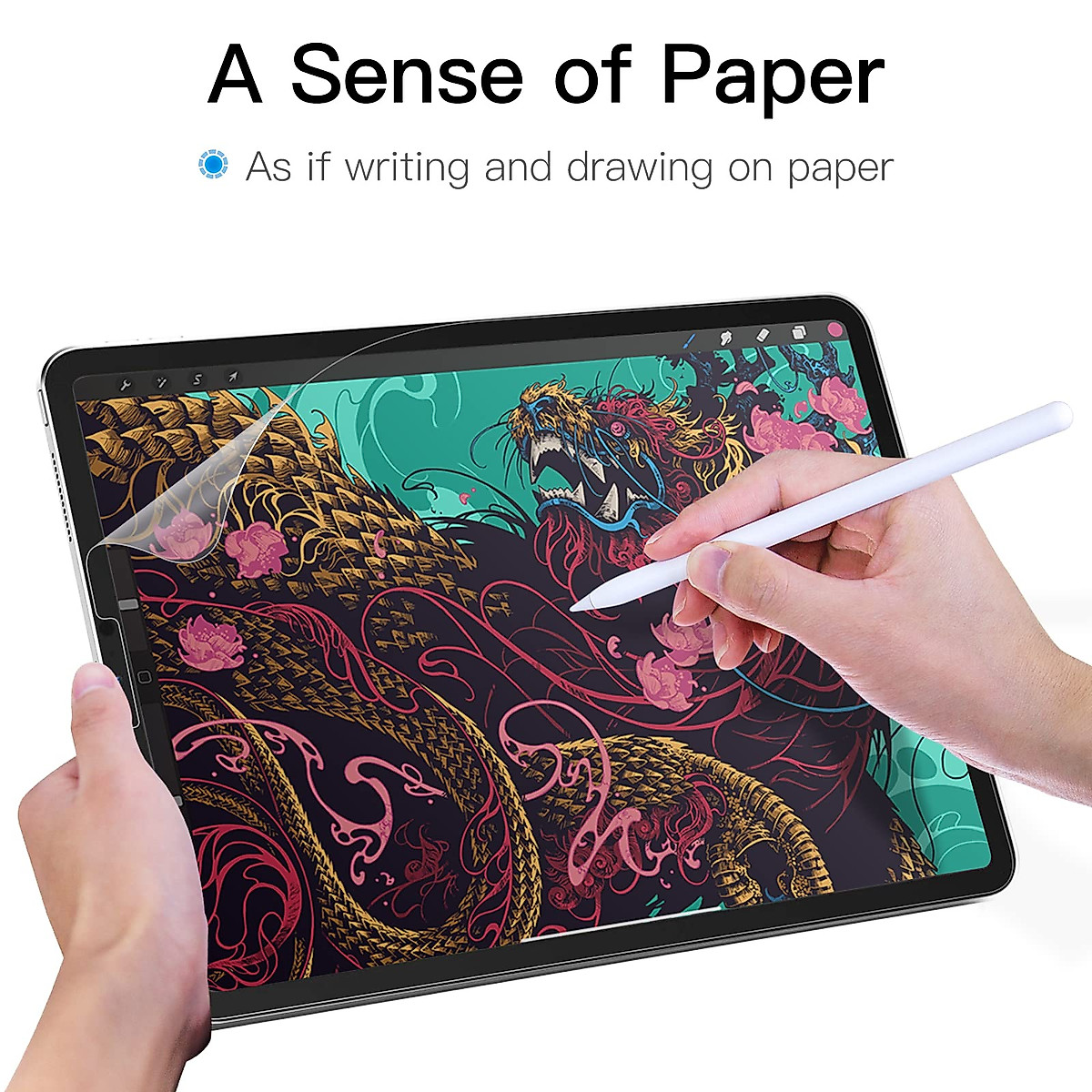 JETech Paper Screen Protector for iPad Air 5/4 10.9-Inch, iPad Pro 11-Inch (2022/2021/2020/2018 Model), Anti-Glare, Matte PET Paper Film for Drawing