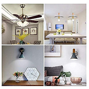 MaoTopCom E14 Vintage Edison LED Light Bulbs 1W Non-Dimmable, European Base Daylight White 6500K 10 Watt Replacement G40 Equivalent Filament Mini Globe Bulb, Clear Glass, AC 110V(6 Pack)