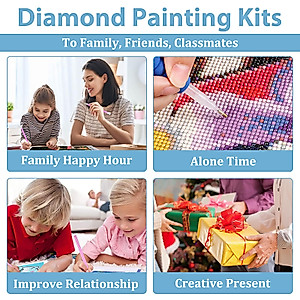 hkejoi Stitch Diamond Painting Kits,Stitch Diamond Art Kits 4 Pack,DIY 5D Stitch Diamond Painting 4 Pack,Home Wall Decor and Gifts 12x16in