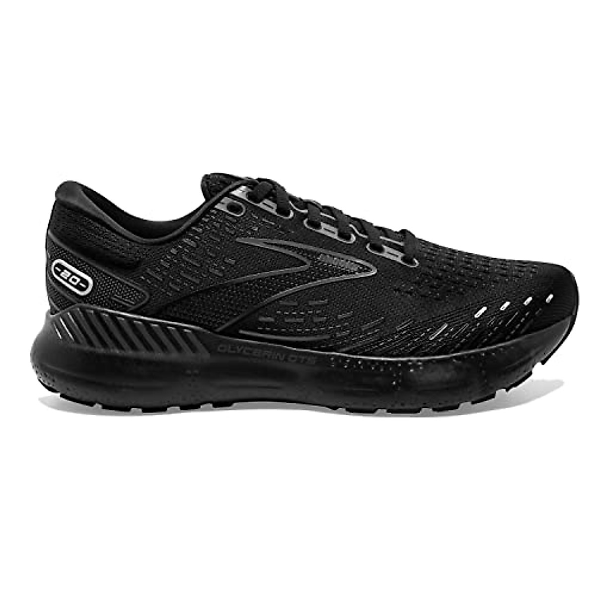 Brooks Men's Glycerin GTS 20 Supportive Running Shoe - Black/Black/Ebony - 8 Medium